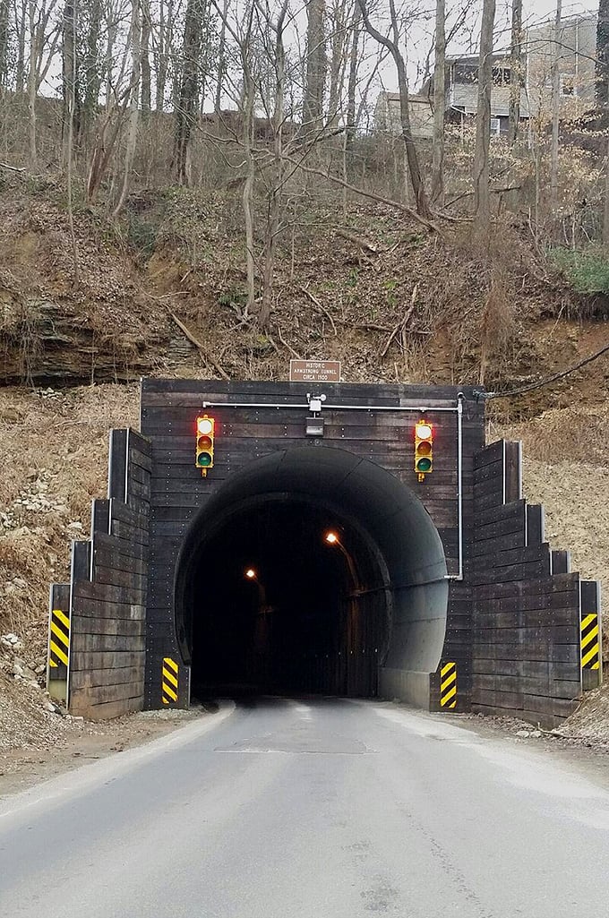 This tunnel entrance promises adventure ahead, like stepping through a portal to mountain magic.