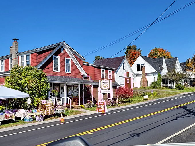 Sugar Hill's charming red store looks like it was plucked from a storybook about the perfect New England village.