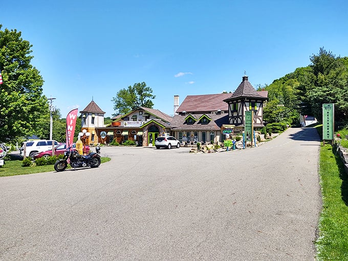 The famous cuckoo clock towers over Sugarcreek like a friendly timekeeper, reminding everyone when it's time for coffee.