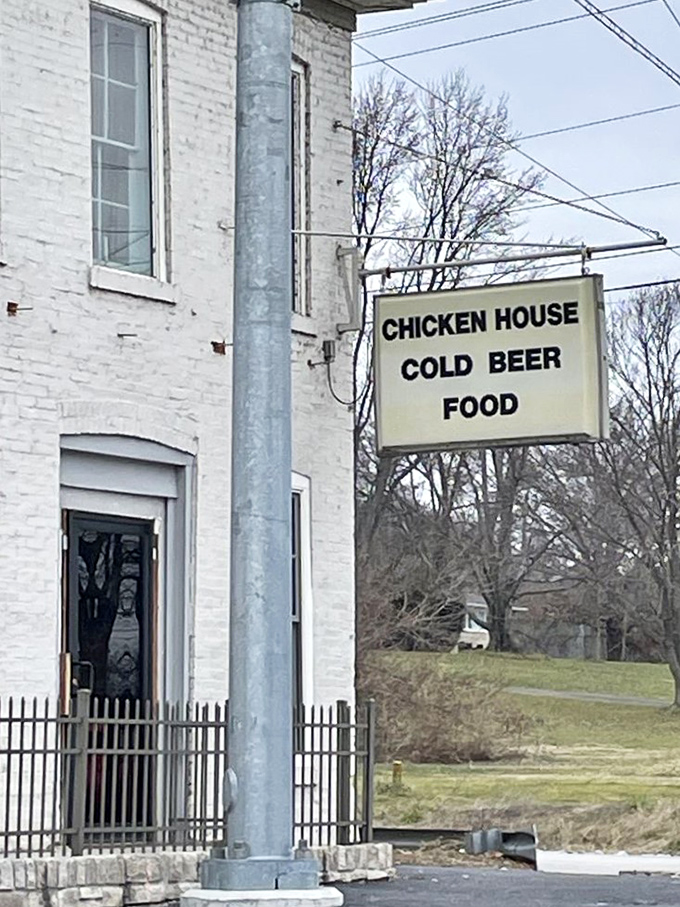 Sometimes the best treasures hide behind the simplest signs: "Chicken House, Cold Beer, Food"&mdash;what more do you need?