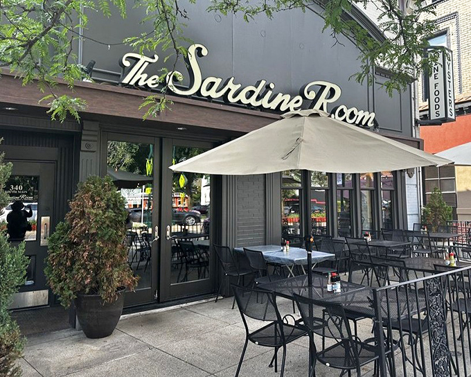 Plymouth's seafood gem offers outdoor dining perfect for savoring oysters under Michigan's summer skies.