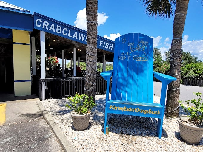 That giant blue chair invites you to sit back, relax, and enjoy some of Alabama's finest.