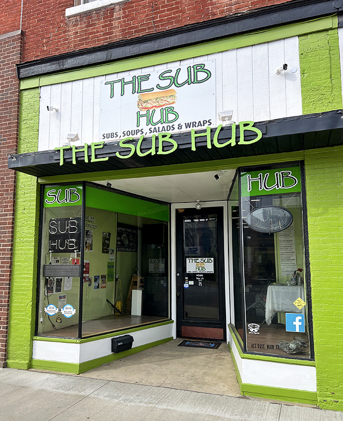 The Sub Hub's cheerful facade hints at the delicious surprises waiting inside this neighborhood gem.