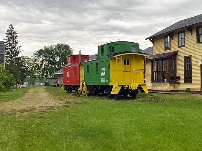 These colorful train cars aren't just Instagram-worthy&mdash;they represent Thief River Falls' blend of charm and affordability. All aboard the budget express!