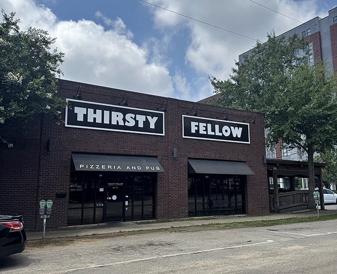 When your pizza looks this good, you almost feel guilty cutting into such edible artwork. 