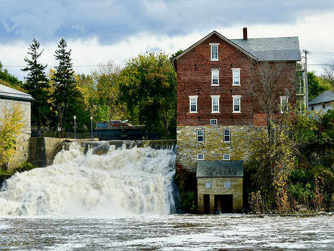 Historic mill buildings cling to Vergennes' waterfall edge – industrial pioneers who knew a good view when they saw one.