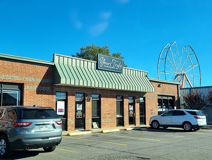 Is that a Ferris wheel in the background? Yours Truly offers carnival-level excitement for thrift shoppers.