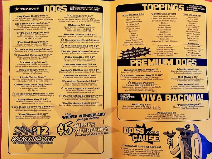 This menu isn't just a list&mdash;it's a passport to flavor country. The "Wiener Wonderland" section alone could keep you coming back weekly for a year.