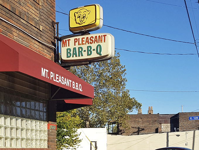 That iconic yellow and red sign is Cleveland's equivalent of a barbecue bat signal, drawing hungry locals from miles around.