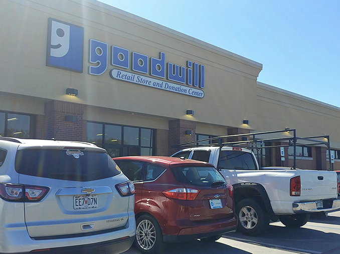 The iconic blue smile logo welcomes bargain hunters to this Springfield treasure trove, where one person's castoffs become another's prized possessions.