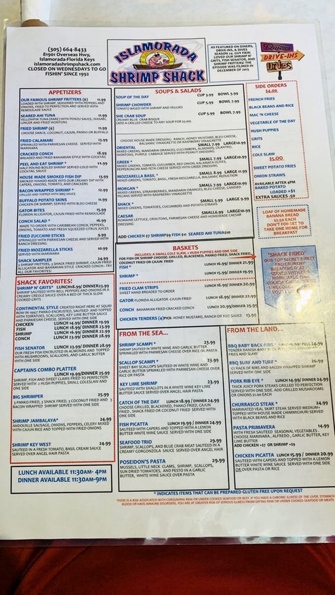 This menu isn't just a list of dishes&mdash;it's a treasure map where X marks the spot for "Shack Favorites" that locals have been keeping secret.