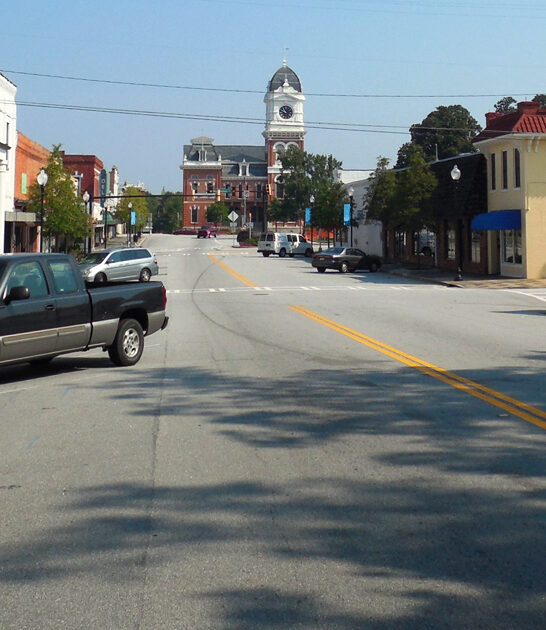 town georgia living postcard ftr