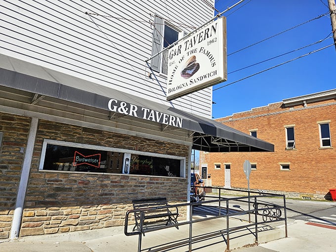 The unassuming white clapboard exterior of G&R Tavern hides culinary greatness within. Like finding a diamond in your grandmother's cookie jar.
