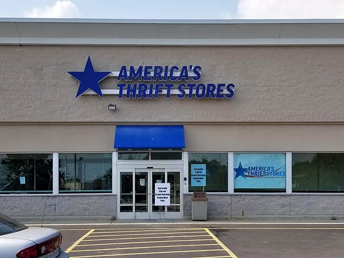 The iconic blue star welcomes bargain hunters to America's Thrift Stores in Dothan, where treasure hunting becomes an Olympic sport.