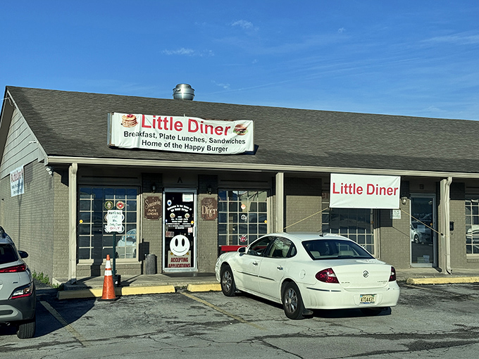 The weathered sign and modest exterior hide culinary treasures within &ndash; Little Diner proves the old adage that books and burgers should never be judged by their covers.