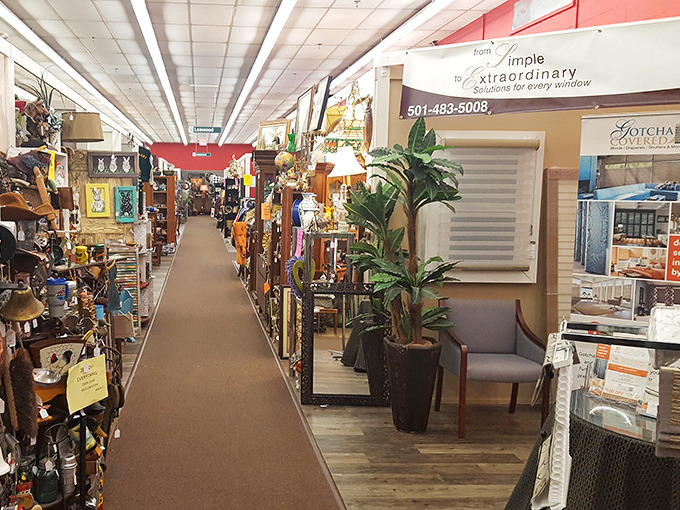That distinctive red and white logo marks the entrance to Little Rock's treasure trove of vintage finds.