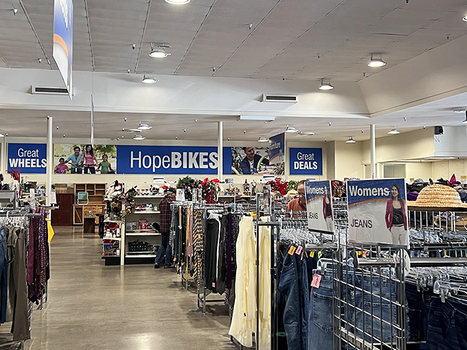 Inside, the store reveals itself as a carefully organized universe of possibilities, where yesterday's fashion finds new admirers.