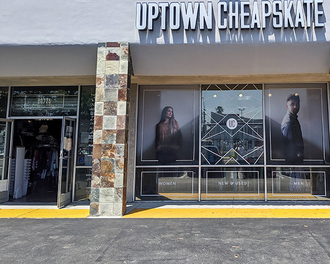 The storefront beckons with stylish window displays that promise fashion treasures within &ndash; like a boutique experience without the boutique price tag.