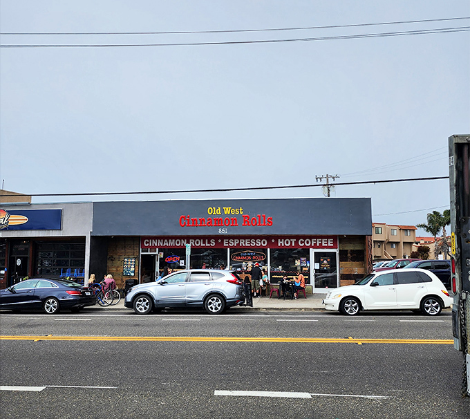 The unassuming storefront of Old West Cinnamon Rolls in Pismo Beach beckons with its straightforward promise: cinnamon rolls, espresso, hot coffee. Sometimes the best treasures don't need fancy packaging.