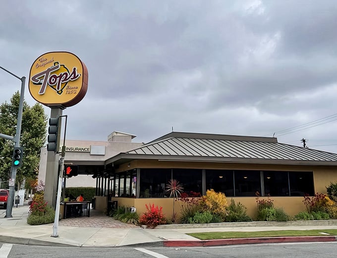 Where Pasadena history meets modern hunger. That circular sign has guided generations of locals to burger bliss since the 1950s.