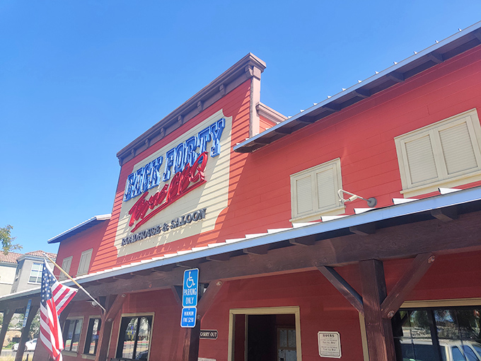 The bright red exterior of Back Forty Texas BBQ stands proud in Pleasant Hill, like a beacon calling hungry travelers home to Texas-style comfort.