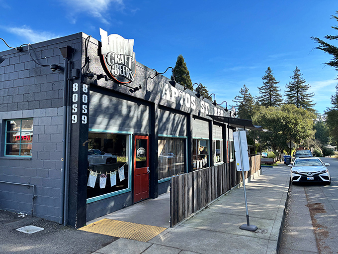 The unassuming exterior of Aptos St. BBQ might fool you, but locals know this gray building houses smoky treasures worth traveling for.