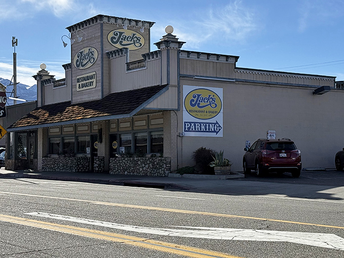 The Western-style facade of Jack's Restaurant & Bakery stands proudly on Bishop's main drag, promising comfort food salvation for hungry Sierra travelers.