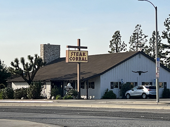 The unassuming exterior of Steak Corral in Whittier hides a temple of beef worship that's been drawing devoted carnivores for decades.