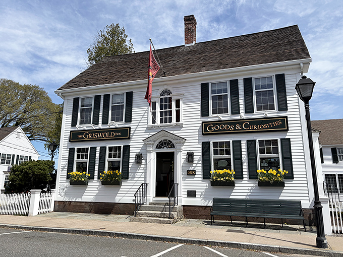 The Griswold Inn stands proudly in Essex, its classic white colonial fa&ccedil;ade and cheerful daffodils welcoming visitors just as they have for centuries.