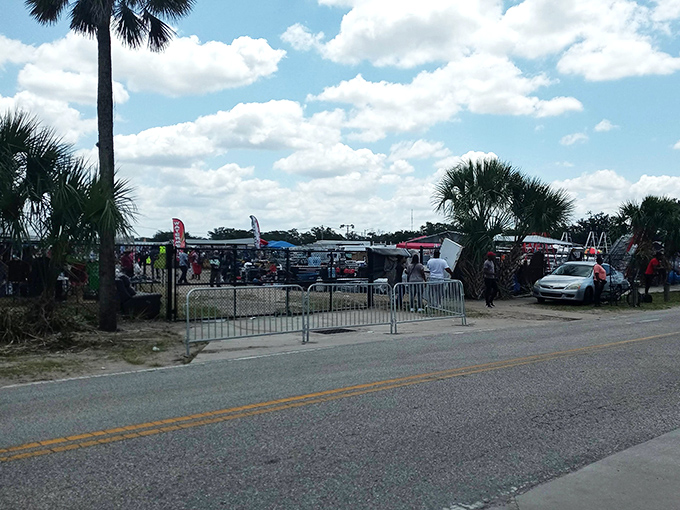 That entrance view with palm trees swaying overhead? Your first hint that retail therapy just got a Florida upgrade.