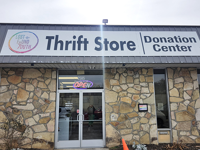 The unassuming stone facade hides Atlanta's ultimate treasure hunt headquarters. Behind these doors, bargain magic awaits the brave and patient.