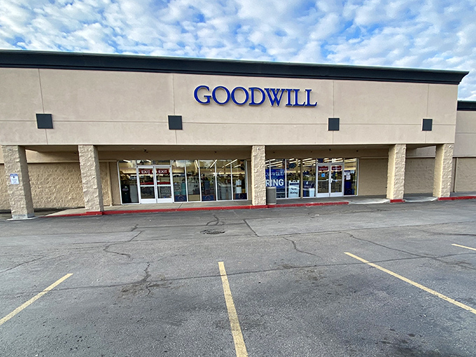 The unassuming exterior of Meridian's Goodwill belies the treasure trove within&mdash;like finding a five-star restaurant in a strip mall.