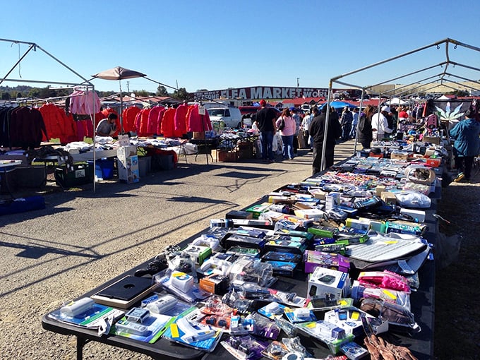 The outdoor section at Flea Market World is a bargain hunter's paradise where treasures and everyday necessities spread out under the Kentucky sun.
