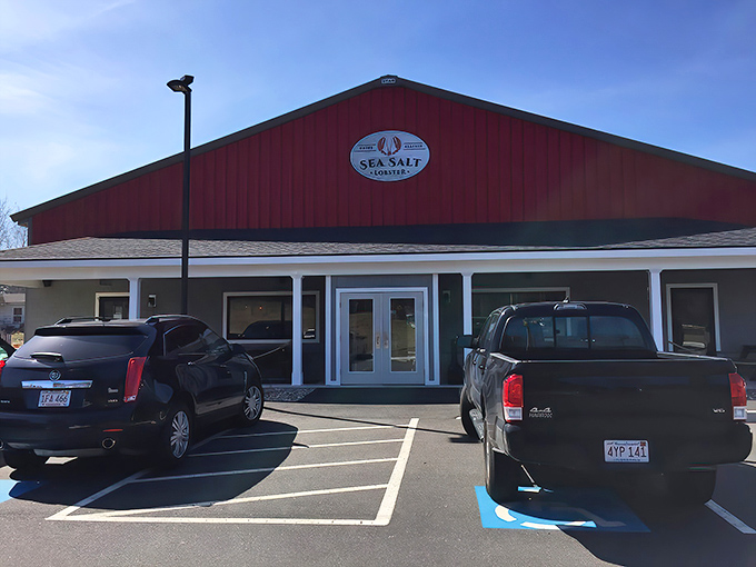 The red barn-like exterior of Sea Salt Lobster stands out like a beacon for seafood lovers. Maine's coastal charm without the kitsch.