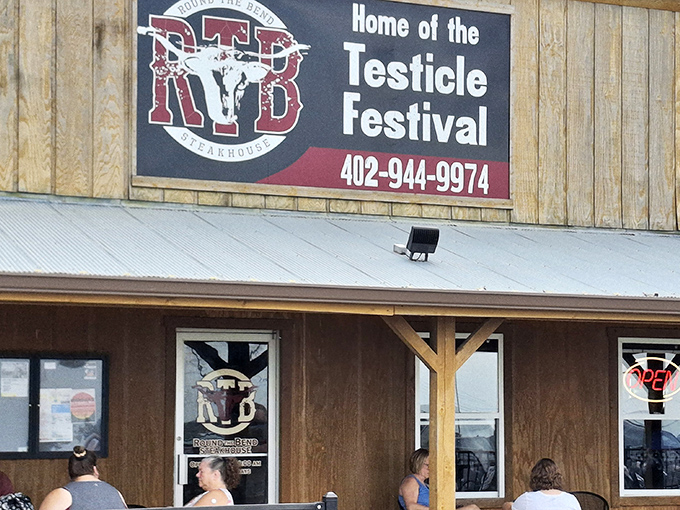 Another angle of the rustic facade that houses some of Nebraska's most celebrated comfort food. Rural authenticity at its finest.