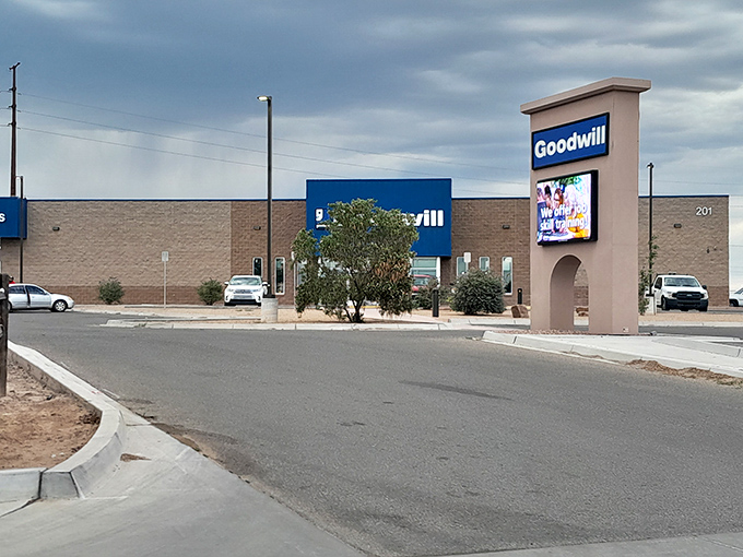 The unassuming exterior of Los Lunas Goodwill hides a treasure trove within. Like a desert mirage, but with actual bargains instead of disappointment.