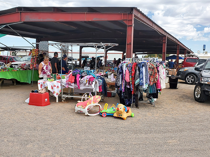 Under Big Daddy's covered stalls, treasure hunters browse clothing, toys, and household items&mdash;each table a potential goldmine of unexpected discoveries.