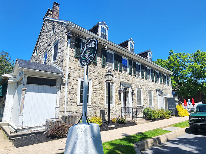 History stands proudly on this corner of Boalsburg, where Duffy's limestone facade has welcomed hungry travelers for generations. The perfect small-town postcard come to life.