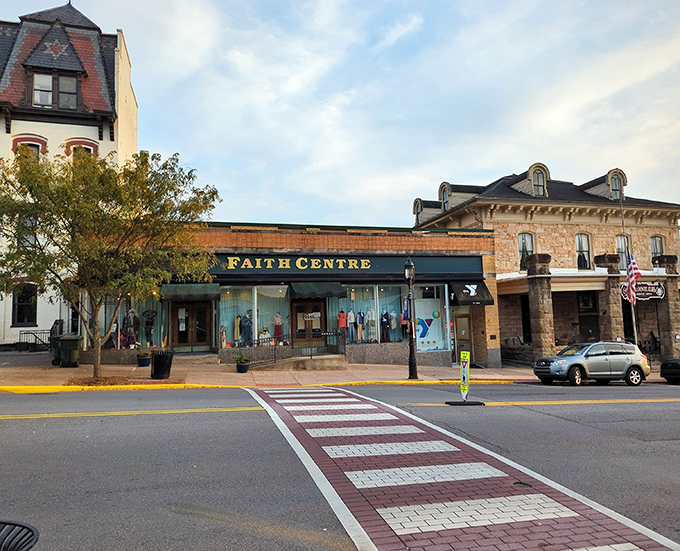 Faith Centre's charming storefront anchors a bustling State College block, promising treasure hunters a goldmine of affordable fashion finds behind those doors.