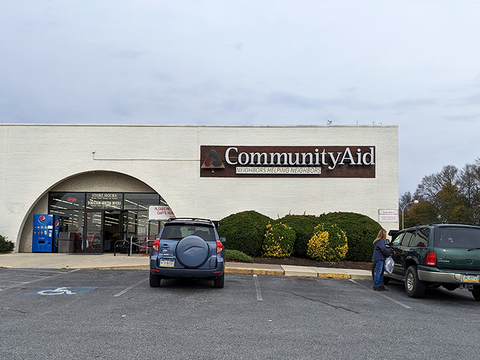 The unassuming exterior of CommunityAid in Mechanicsburg hides a treasure trove within, like finding a gourmet meal at a roadside diner.