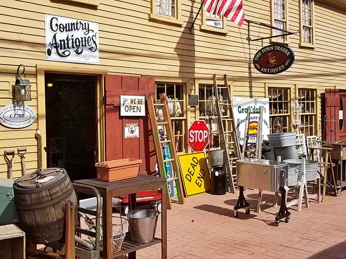 That yellow clapboard facade isn't just charming&mdash;it's basically a siren call for treasure hunters with good taste.