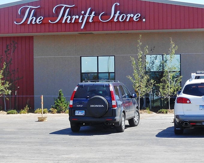 The iconic red exterior of The Thrift Store stands out like a beacon of bargain-hunting hope on Campbell Street. Treasure hunters, your mothership has landed!