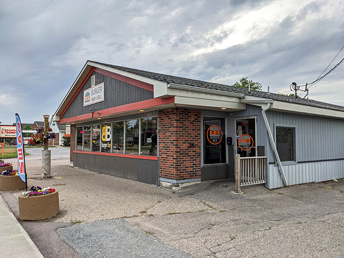 Brick, simple lines, and zero pretension: exactly what every great burger joint should look like from outside.
