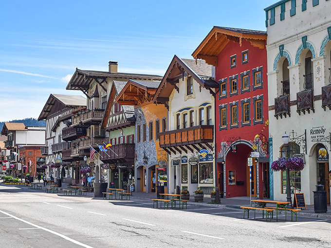 Bavarian dreams come true along Front Street, where half-timbered buildings and flower boxes transport you to the Alps without the jet lag.