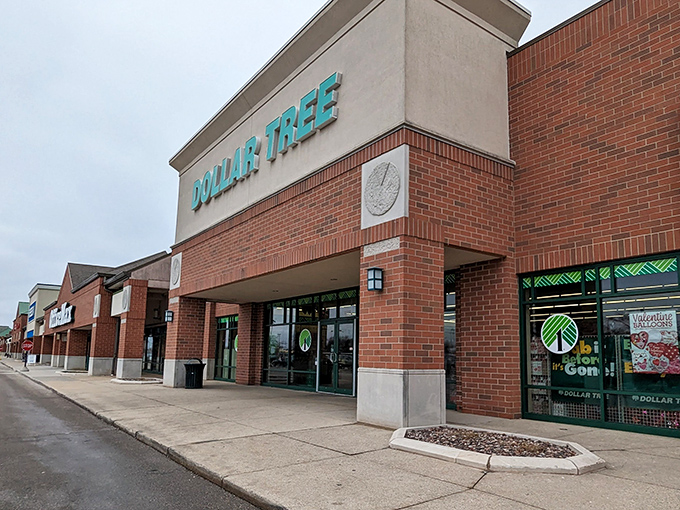 A closer look at the Kenosha Dollar Tree entrance reveals its unassuming charm. Like a poker player with a royal flush, it doesn't need to show off.