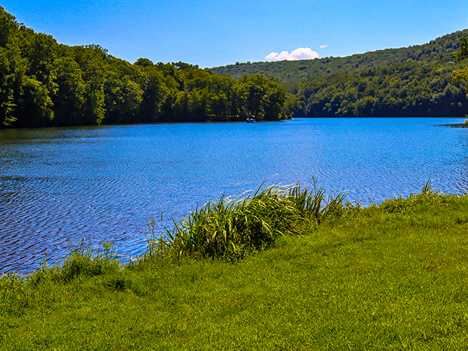 This view alone is worth the drive &ndash; Connecticut's answer to a Swiss alpine lake, minus the yodeling.