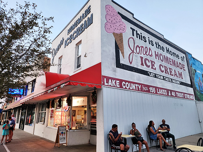 That red awning isn't just decoration&mdash;it's a beacon of happiness calling you home to ice cream heaven.