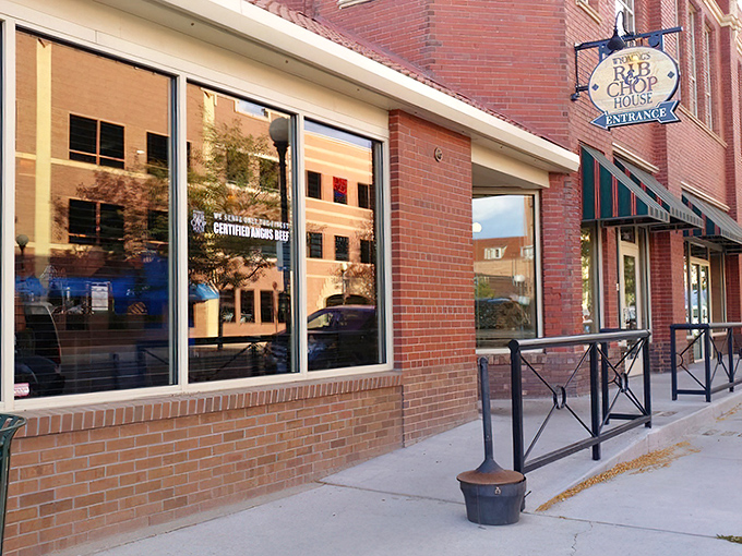 The welcoming storefront beckons hungry patrons with its rustic charm and prominent signage&mdash;a carnivore's North Star.