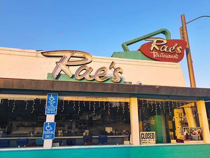 Iconic Rae's Restaurant in Santa Monica! A beloved retro diner serving delicious comfort food with vintage charm and classic California hospitality since forever!