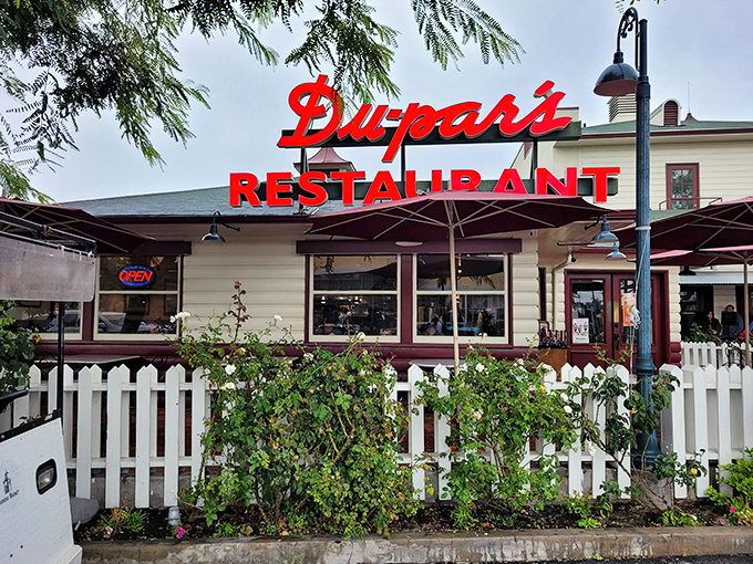 The iconic red Du-par's sign has been beckoning hungry Angelenos for generations, promising comfort food that actually delivers on the comfort part.